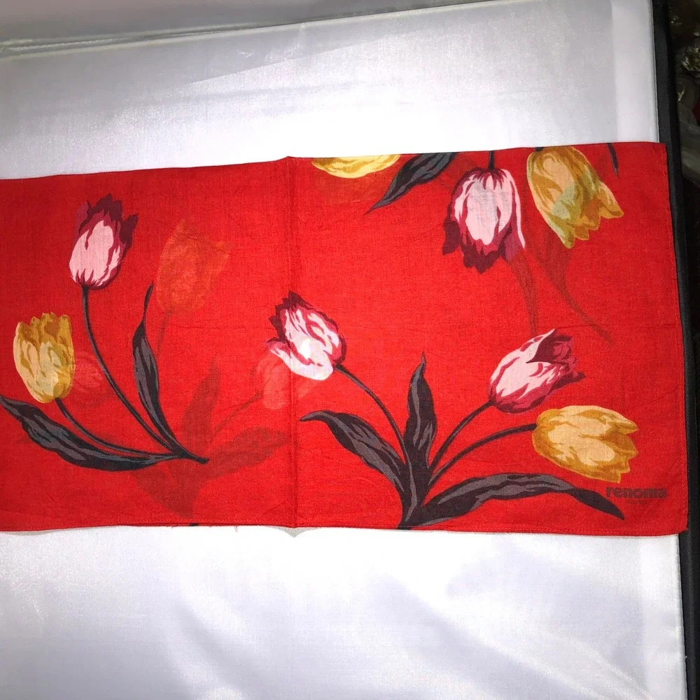 Renoma Paris | Accessories | Renoma Paris Red Tulip Floral Handkerchief ...